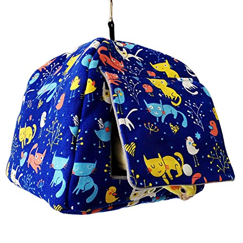 Bird Tent Plush Hammock Parrot Warm Hanging Nest for Cage,Bird Hideaway Hut Swing House Bed,Small Animals Habitat Winter Snuggle Sleeping Cave for Hamster Rat Parakeets Conure Cockatiel Lovebird