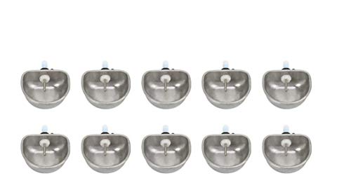 10PCS Stainless Steel Rabbit Water Dispenser Rabbit Water Feeder with Bowl Automatic Rabbit Drinker Removable Hanging Pet Cage Water Bowls Rabbit Drinking Equipment