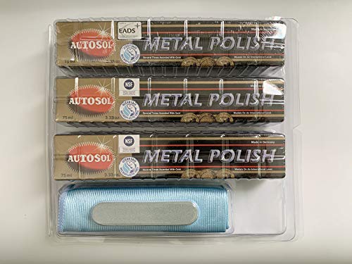 3 Packs Autosol Metal Polish 75ml/3.33oz for Car Metal Kitchen Cleaning Polishing Paste