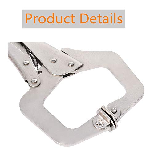 11" Locking C-Clamp 5Pack Locking Pliers Adjustable Welding Clamps w/Regular Tip and Swivel Pad for Shop Home Farm and Automotive