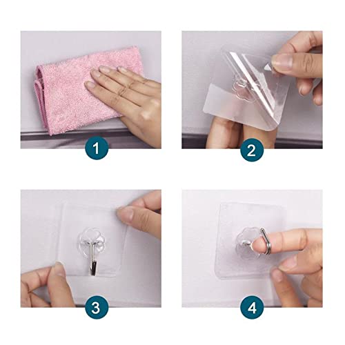 10pcs Strong Self Adhesive Door Wall Hangers, Transparent Hooks Suction Heavy Load Rack Cup Sucker
