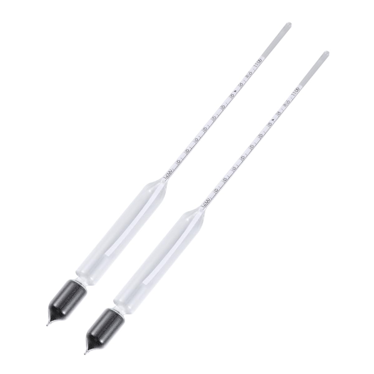 2Pcs Glass Hydrometer Densitometer Glass Float Meter, Pram,Light Meter (1.1-1.2)