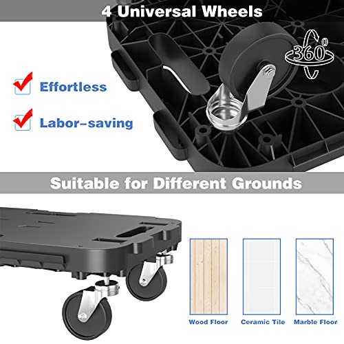 Goplus Moving Dolly, Heavy Duty Furniture Rolling Mover with 4 Wheels for Piano Heavy Items Appliance, Interlocking System, 500 lbs Weight Capacity, 23β x 15β (L x W) (1)