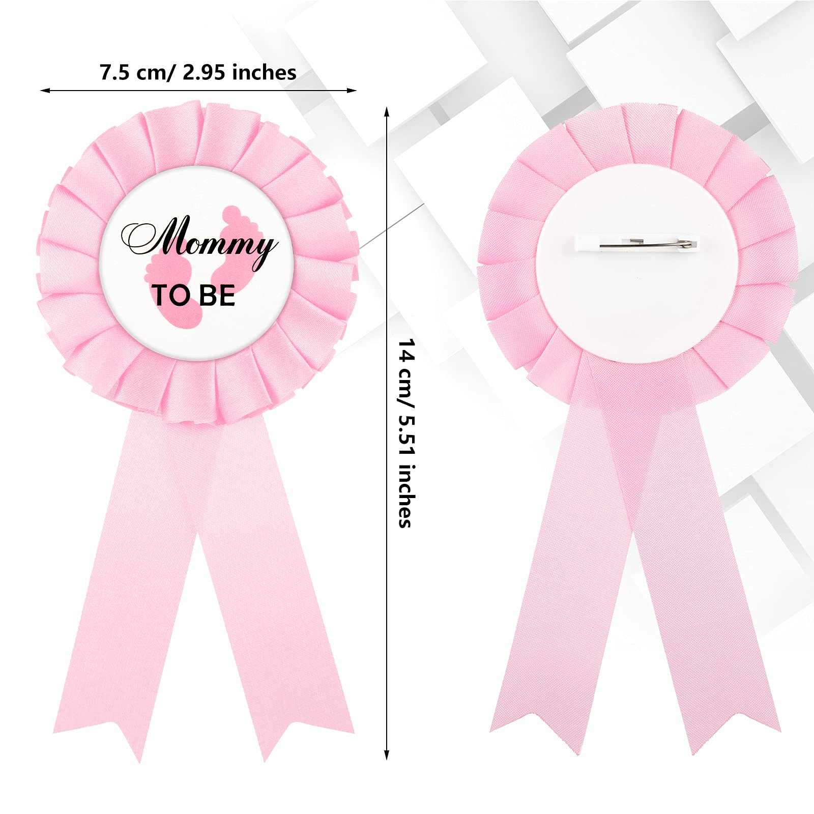 2 Pieces Daddy and Mom Be Tinplate Badge Pin Gender Reveal Button Pins New Daddy Mom Gifts for Baby Shower Party Celebration (Pink)