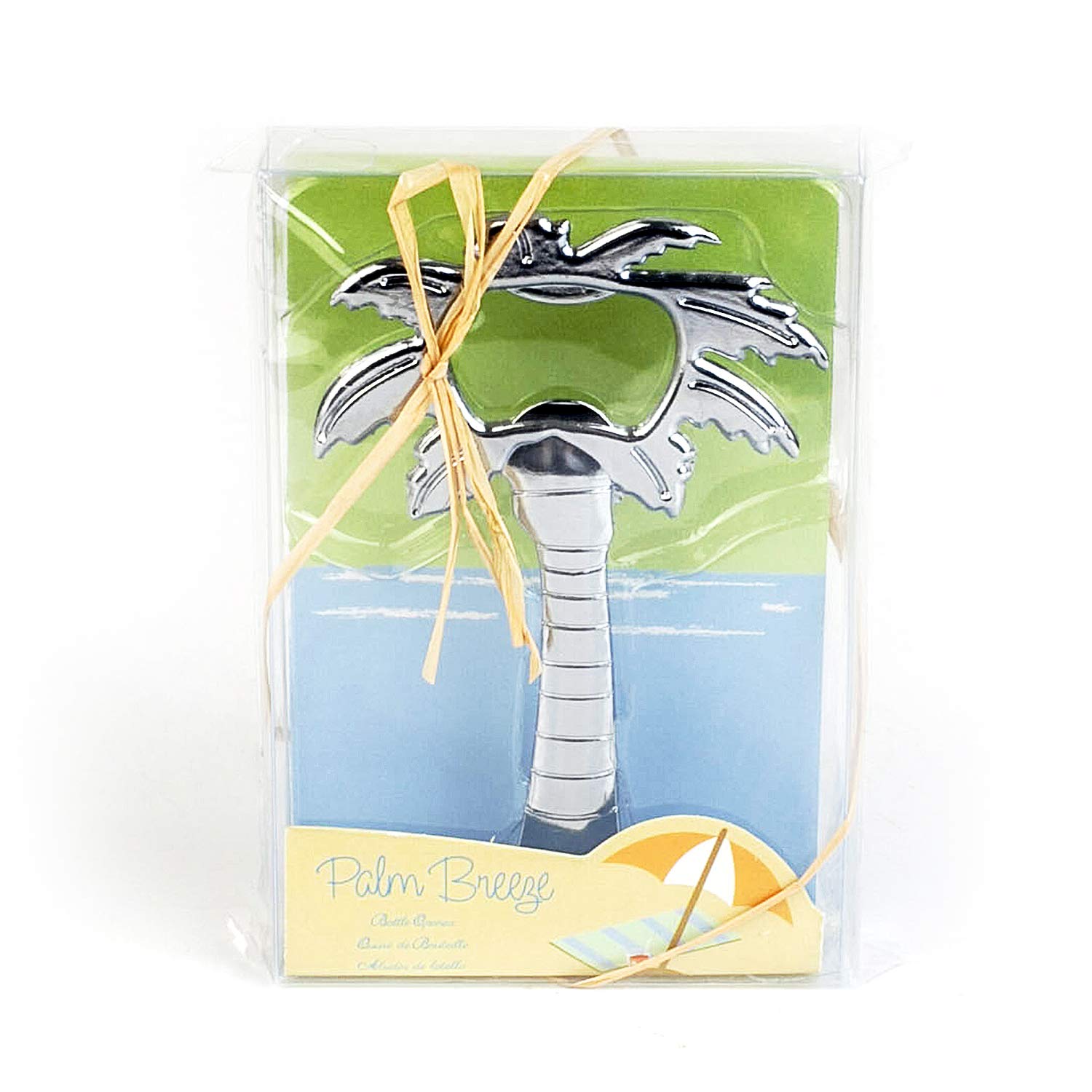 10pcs Palm Tree Coconut Tree Wine Bottle Opener Wedding Party Favor (Silver)