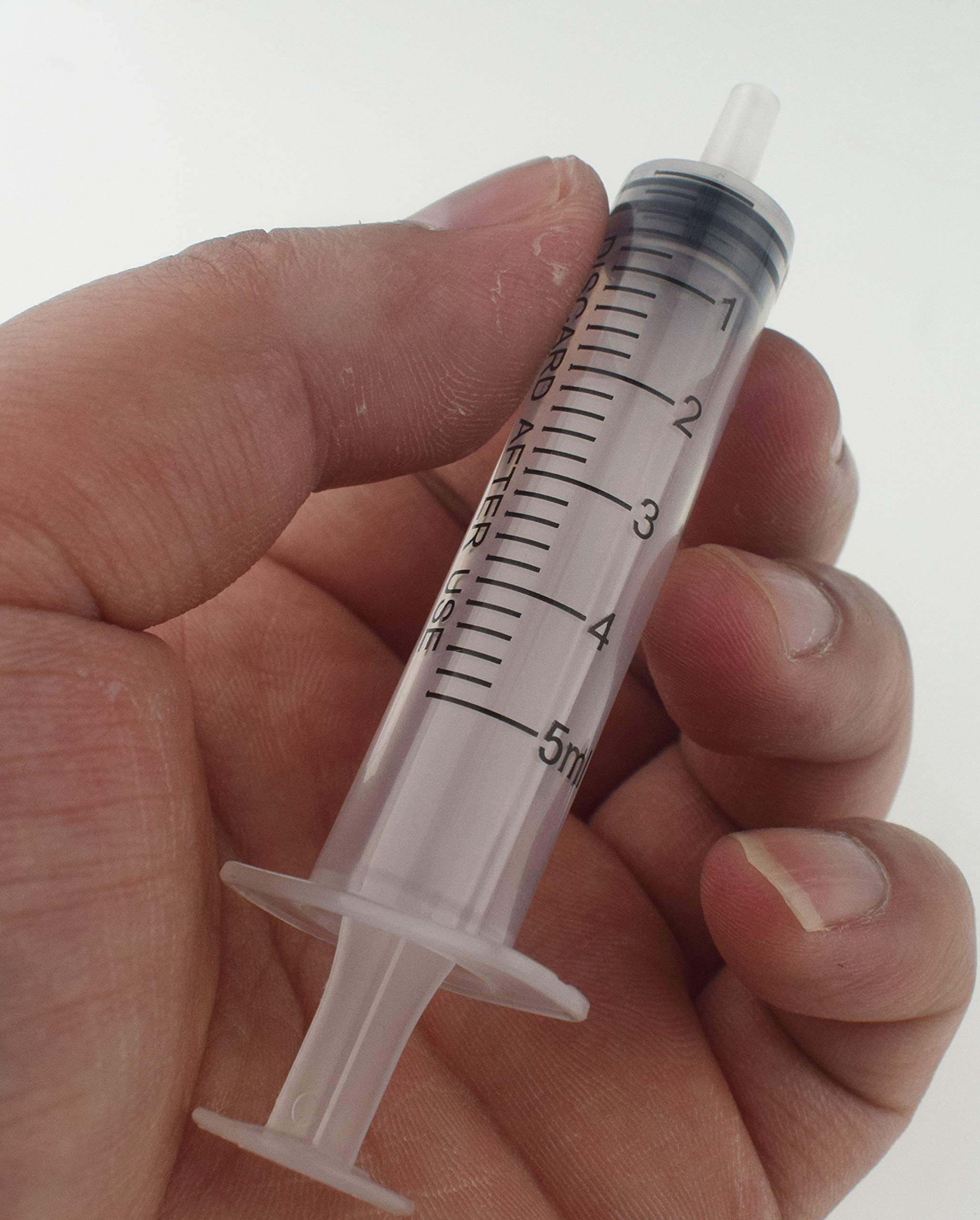 40 Pack 5ML Plastic Syringe Luer Slip with Cap, Great for Measuring, Refilling Watering and Pets Feeding(Not-sterile) (5ML)