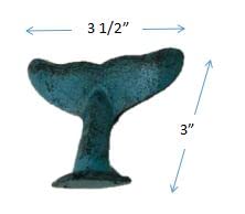 5 Cast Iron Whale Tail Hooks Or Drawer Pulls Coat Hat Closet Hall Tree Sea Foam Green Color
