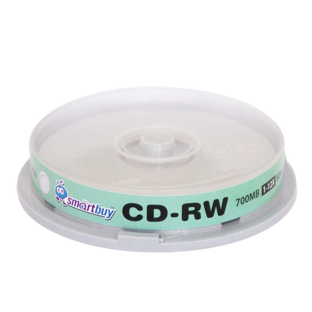 40 Pack Smartbuy CD-RW 1-12X 700MB/80Min High Speed Branded Logo Rewritable Blank Data Media Disc