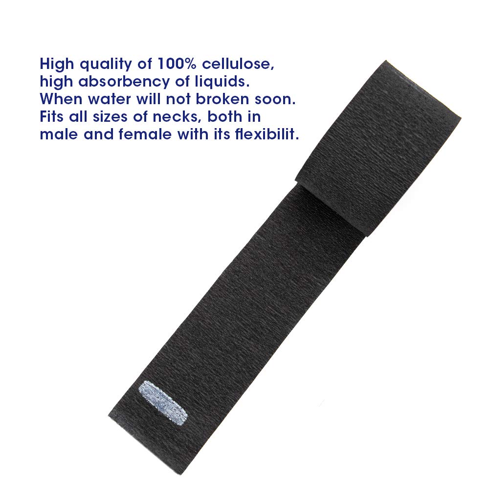 Disposable Paper Barber Neck Strips - 5 Rolls 500 Strips Black Professional Stretchy Paper Neck Band for Salon Haircut Styling