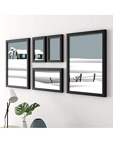 16x20inch Picture Frame Solid Wood Display Pictures 12x16 with Mat or 16x20 Wall Without Mounting Photo Frame Black(1pcs)