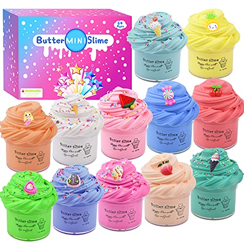 12 Pack Butter Slime Kits,Scented Slime for Kids Party Favor Gift,Stress Slime Toy for Girls and Boys,Soft and Stretchy