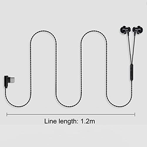 Opla3ofx Type-C Wired Earbuds in Ear Headphones with Built-in Mic & Volume Control, Earbuds Wired Stereo Universal Earphones in-Ear Headphones Bass Earbuds Pink