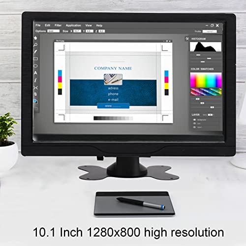 10.1-inch Monitor, Multiinterface Remote Controller Touch Screen USB HD Display Home Menu Function (US Plug)