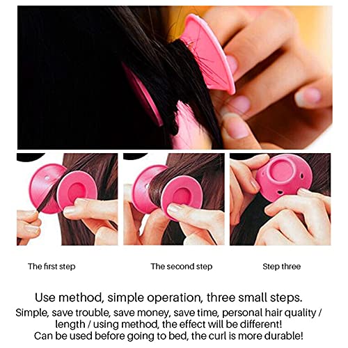40 Pcs Magic Hair Rollers, Smilco Silicone Hair Curlers Set Including 20 Large and 20 Small for Women Girls (Pink&Blue)