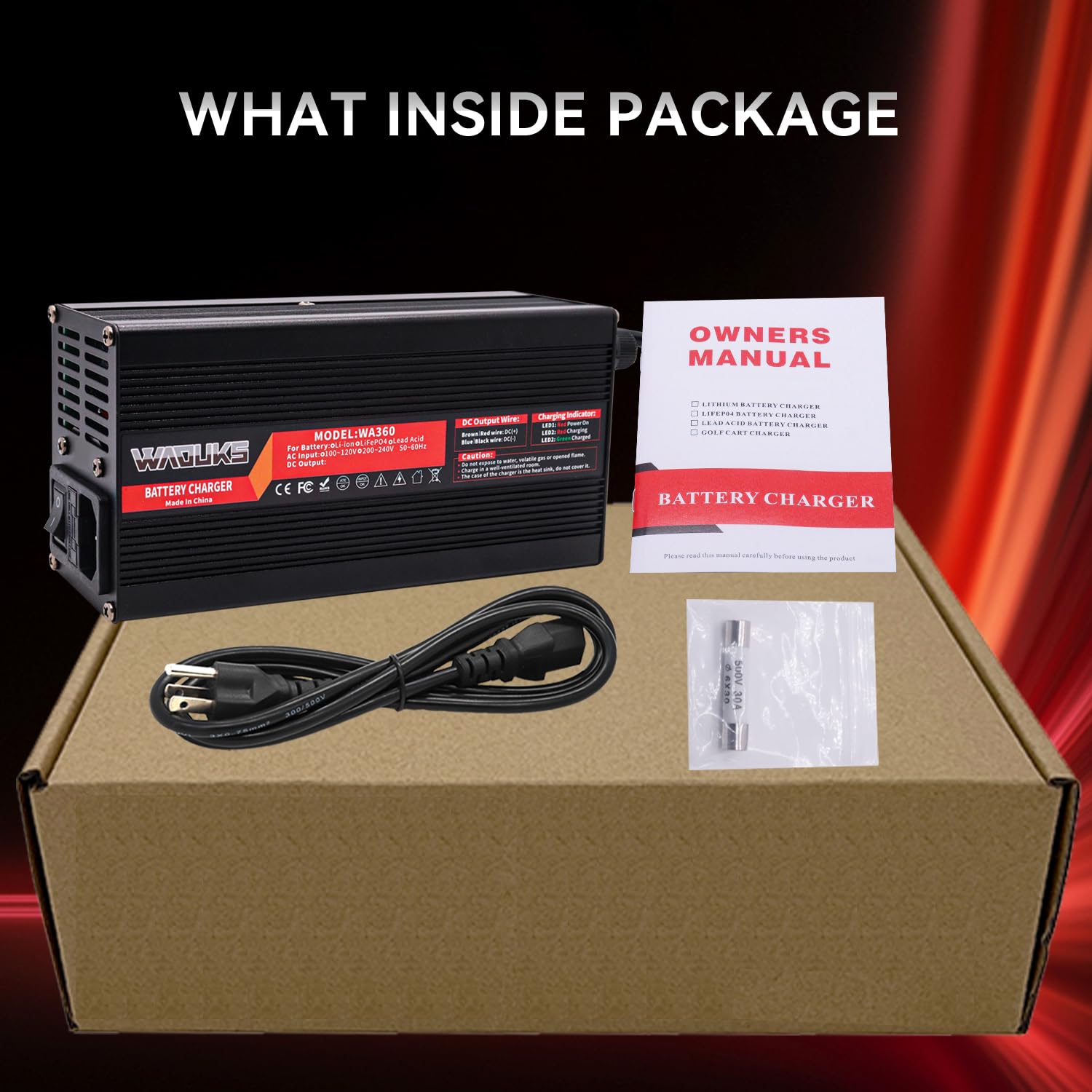 16.8V 20A Charger 16.8V Li-ion Battery Charger Output Alligator Clip Used for 4S 14.8V Lithium Battery Pack
