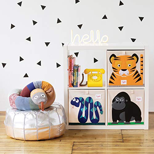 3 Sprouts Cube Storage Box - Organizer Container for Kids & Toddlers - Gorilla