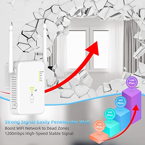 2023 WiFi Extender,WiFi Extenders Signal Booster for Home Covers Up to 8000 Sq.ft and 40 Devices,1.2Gbps Dual Band 2.4G/5G WiFi Range Extender WiFi Booster and Signal Amplifier