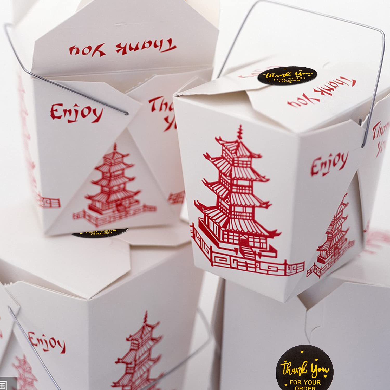 2000Pcs 1 inch Thank You Stickers, Thank You for Your Order Adhesive Sticker Labels for Envelopes Packaging (4 Rolls, Each roll 500Pcs)