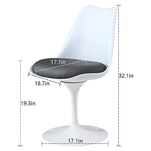 Bacyion Swivel Dining Chair Set for 2 - Mid-Century Modern Dining Room Chairs Pedestal Leisure Chairs, White Kitchen Chairs Set of 2 Pieces (Highclass Grey)