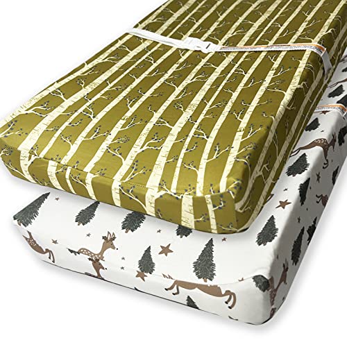 2 Pack Premium Soft Jersey Knitted Stretchy Changing Pad Cover for Baby