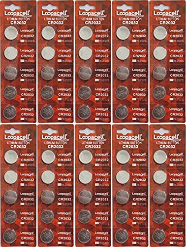 100x Loopacell Cr2032 Battery (CR2032/DL2032/E-CR2032/SB-T51/LF1/2V) Lithium 3v