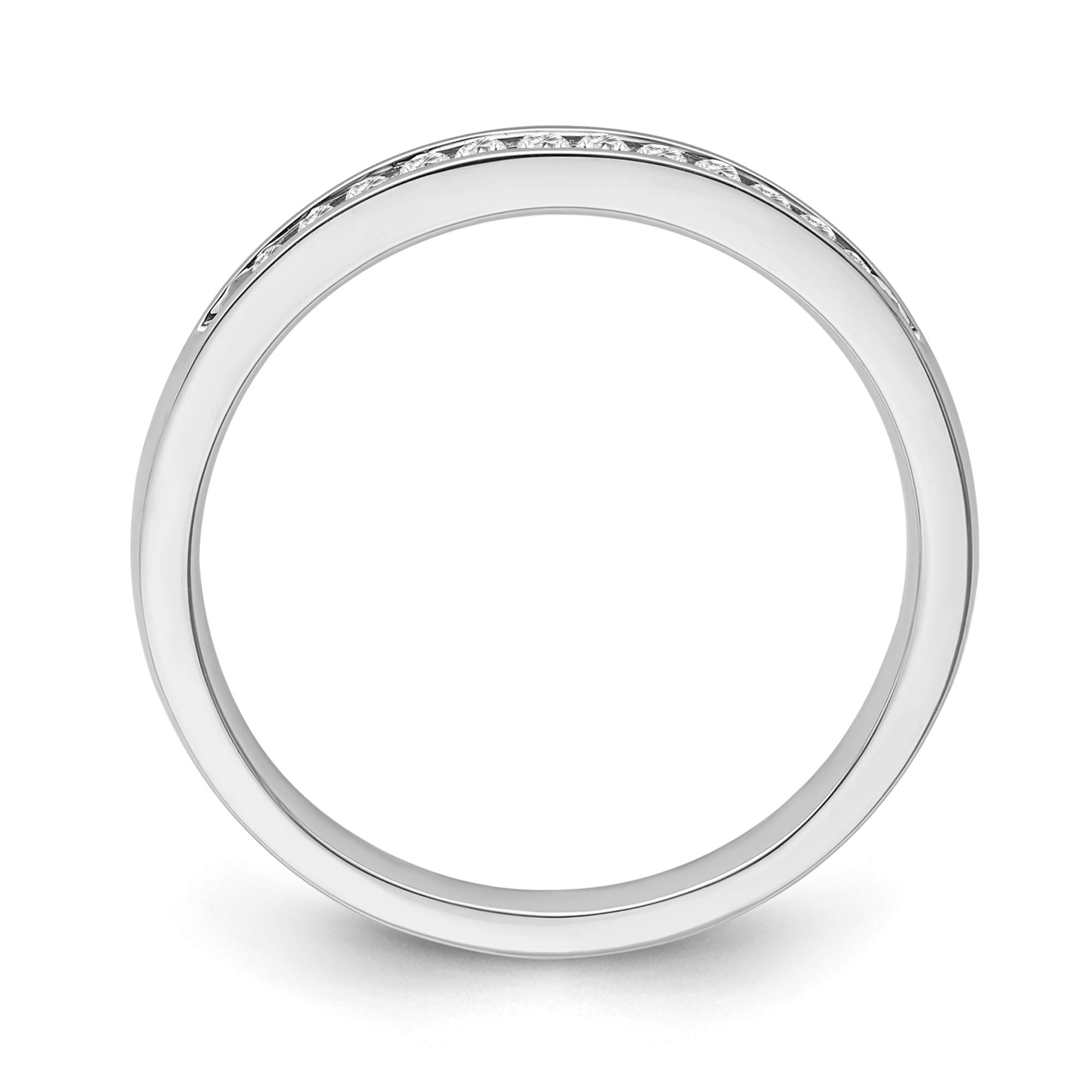 10K White Gold Diamond Band Ring (1/10 cttw, I-J Color, I2 Clarity), Size 7