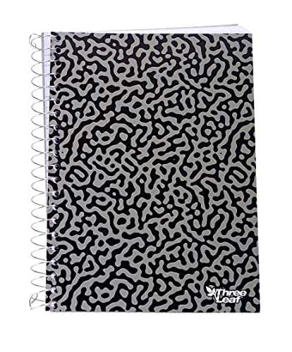 3-Pack - Random Designs - 7" x 5" Spiral Bound Notebook, 120 Sheets per Notebook, College Ruled, Perforated for Easy Tear Outs (3-Pack, Random Designs)