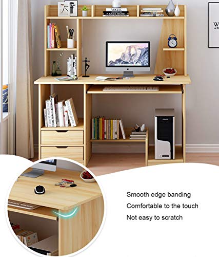 47 Inch Computer Desk with Hutch and Bookshelf,Modern Sturdy Office Desk Pc Laptop Table Workstation with Display Shelves for Home Office