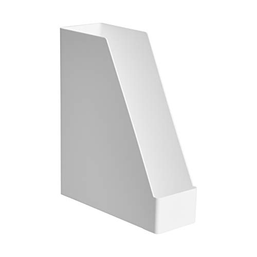 Amazon Basics Plastic Desk Organizer - Magazine Rack, White, 2-Pack & Plastic Desk Organizer - Magazine Rack, Black, 2-Pack