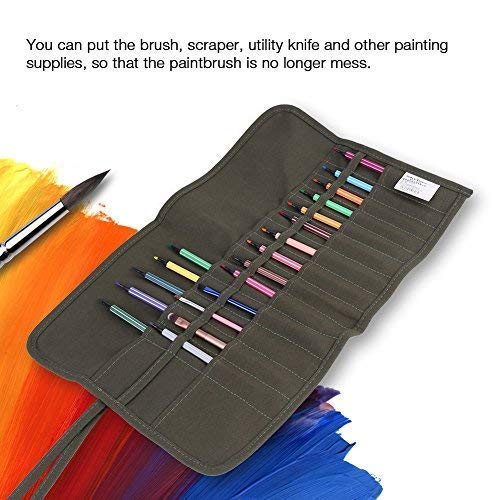 30 holes Paint Brush Bag Roll Up Canvas Paint Brush Case Draw Pen Watercolor Oil Paint ing Brushes Holder