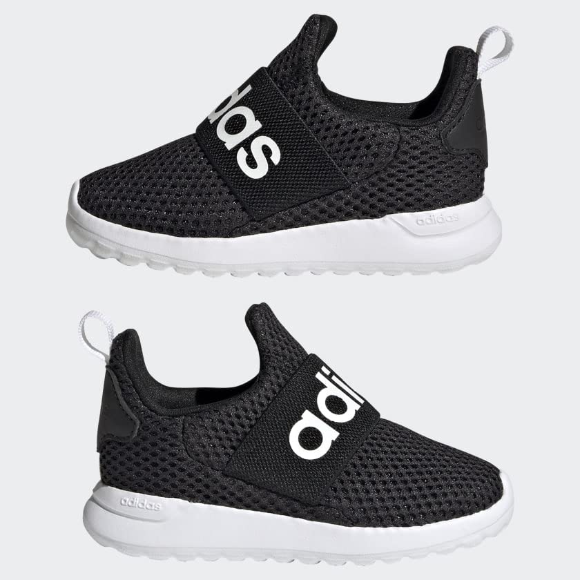 adidas Baby Lite Racer Adapt 4.0 Running Shoe, Black/Black/White, 5 US Unisex Infant