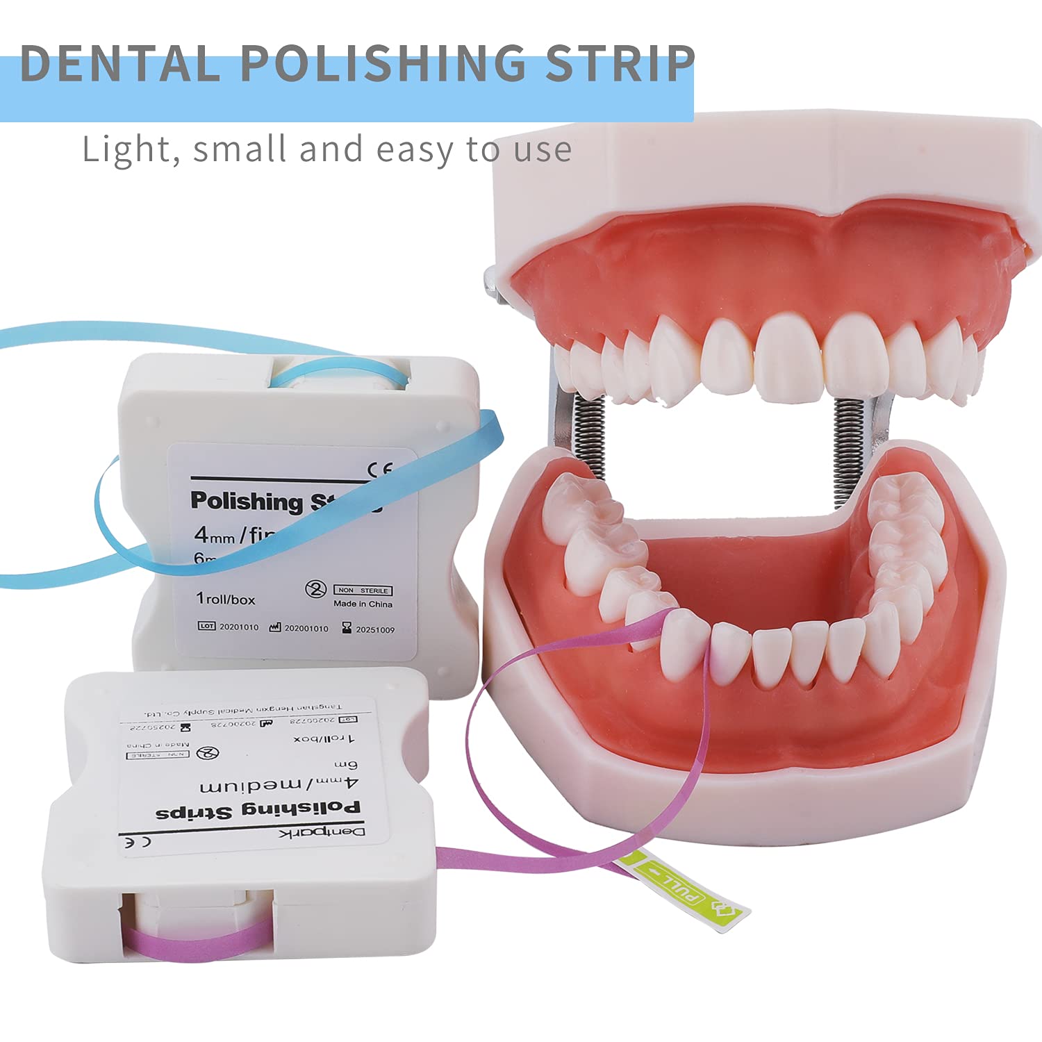 faruijie Dental Polishing Strip - Dental File for Teeth Sanding Grinding Deep Teeth Cleaning Tool Teeth Abrasive Finishing Strip Dental Care 4mm x 6M 1Roll