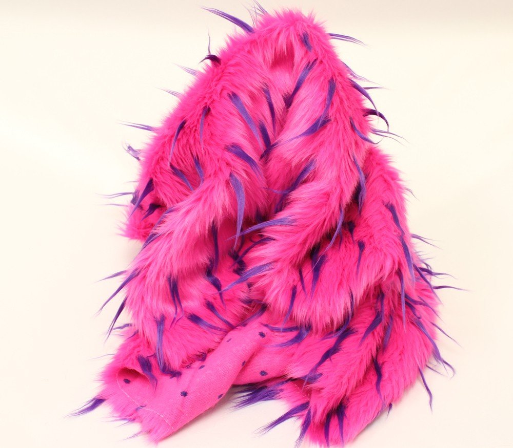 2 Tone Spike Faux/Fake Fur Fuchsia Purple Fabric / 60" Wide/Sold by The Yard