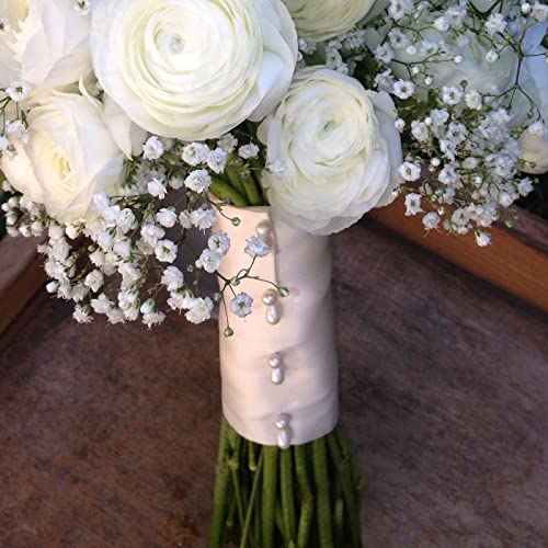 220p Corsage Pins, Boutonniere Pins, Boutineer Pin, White Pearl Pins, Wedding Bouquet Pins for Jewelry, Flower DIY Crafts