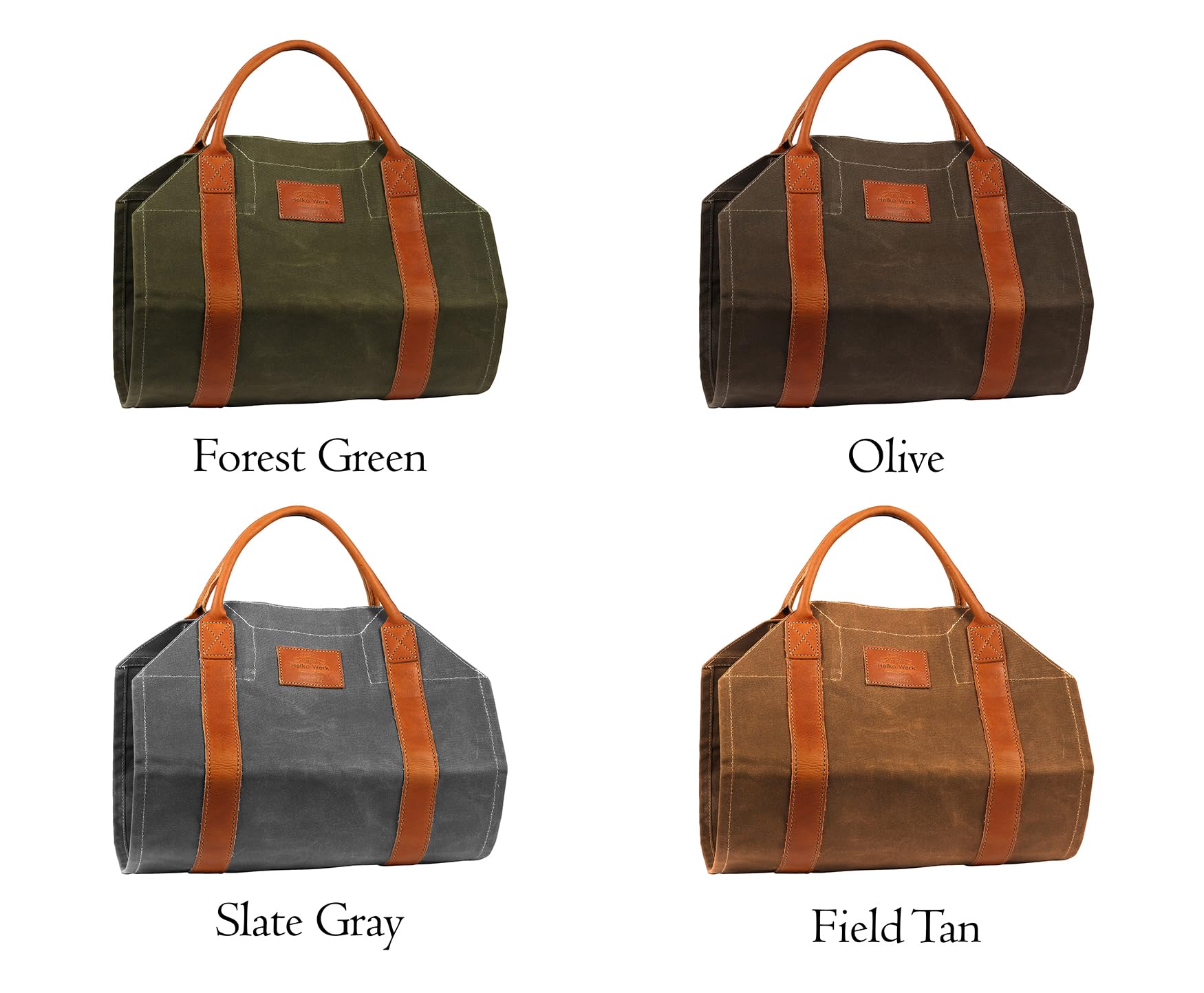 1844 Helko Werk Germany Frontier Collection Canvas Log Carrier - Firewood Holders and bags for Fireplace Logs - Made in USA (Log Carrier Green) #8755G