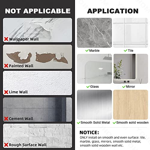 YOHOM White Adhesive Bathroom Caddy Organizer for Tile Wall Mounted Stick on Shower Caddy Floating Shelf Plastic Shampoo Holder with Hook
