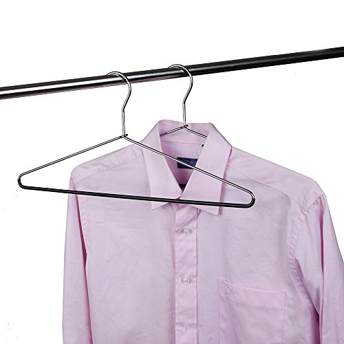30 Quality Heavy Duty Metal Coat Hangers with Black Rubber Coating for Non Slip Pants (30)