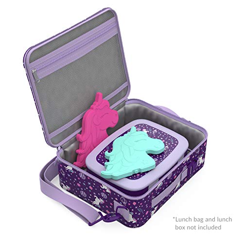 Bentgo Prints Insulated Lunch Bag Set With Kids Bento-Style Lunch Box and 4 Reusable Ice Packs (Unicorn)