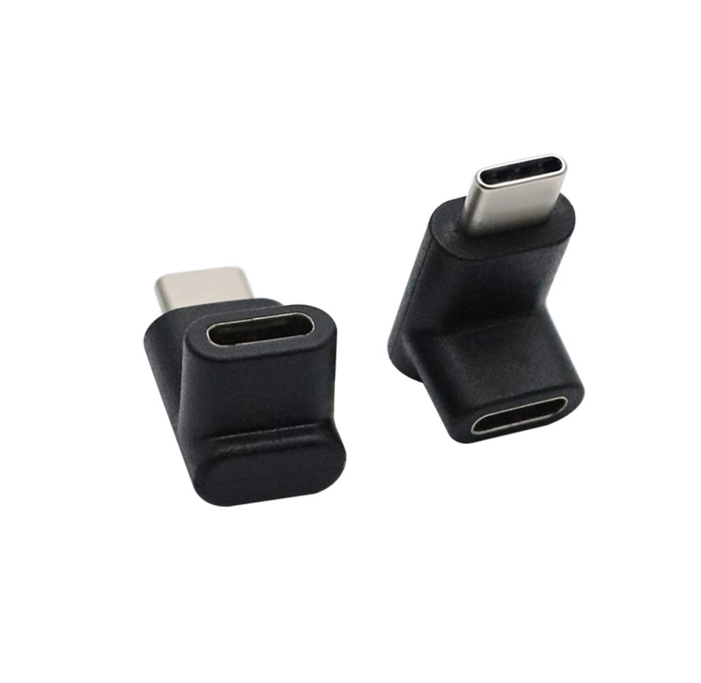 90 Degree Right Angle Type-C Male to Type-C Female Adapter 100W 40G,up and Down 90 Degree Type-c Plug to Jack Expansion Adapter is Suitable for Notebook Computers, Tablet Computers and Mobile Phones