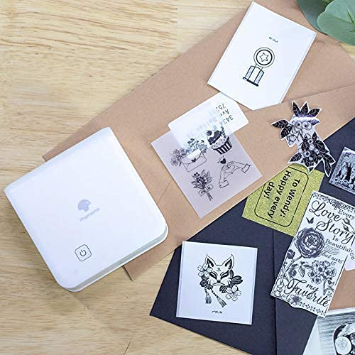 Phomemo M02 Pro Pocket Printer - with 3 Rolls Transparent Gold Paper, Compatible with iOS + Android for Plan Journal, Study Notes, Art Creation, Work, Gift