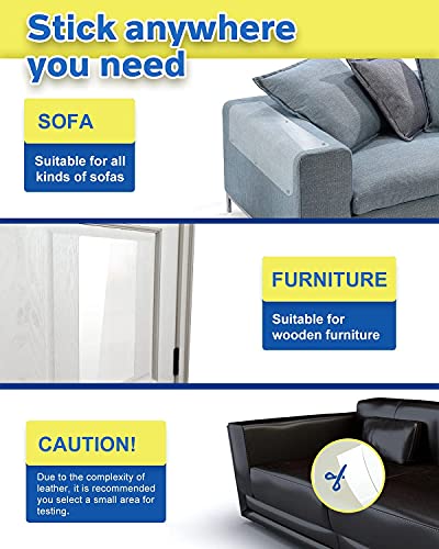 12 PCS Cat Scratch Furniture Protector for Leather, Cat Furniture Protector, Furniture Protectors from Cats, Cat Scratching Deterrent, Couch Guards for Cats, Strong Adhesion, No Residue