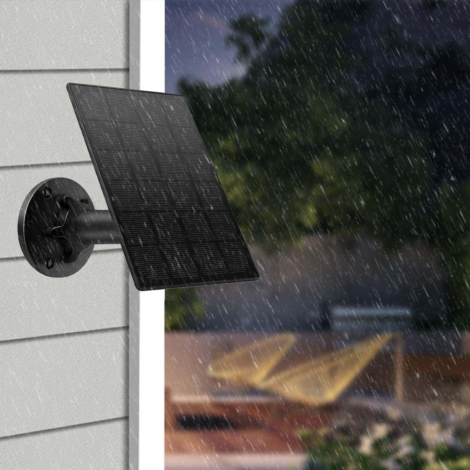 2 Pack Solar Panel for Wireless Outdoor Security Camera,Compatible with DC 5V Rechargeable Battary Powered Surveillance Camera, Continuously Power for Outdoor Security Camera,5V 3.5W Micro USB Port