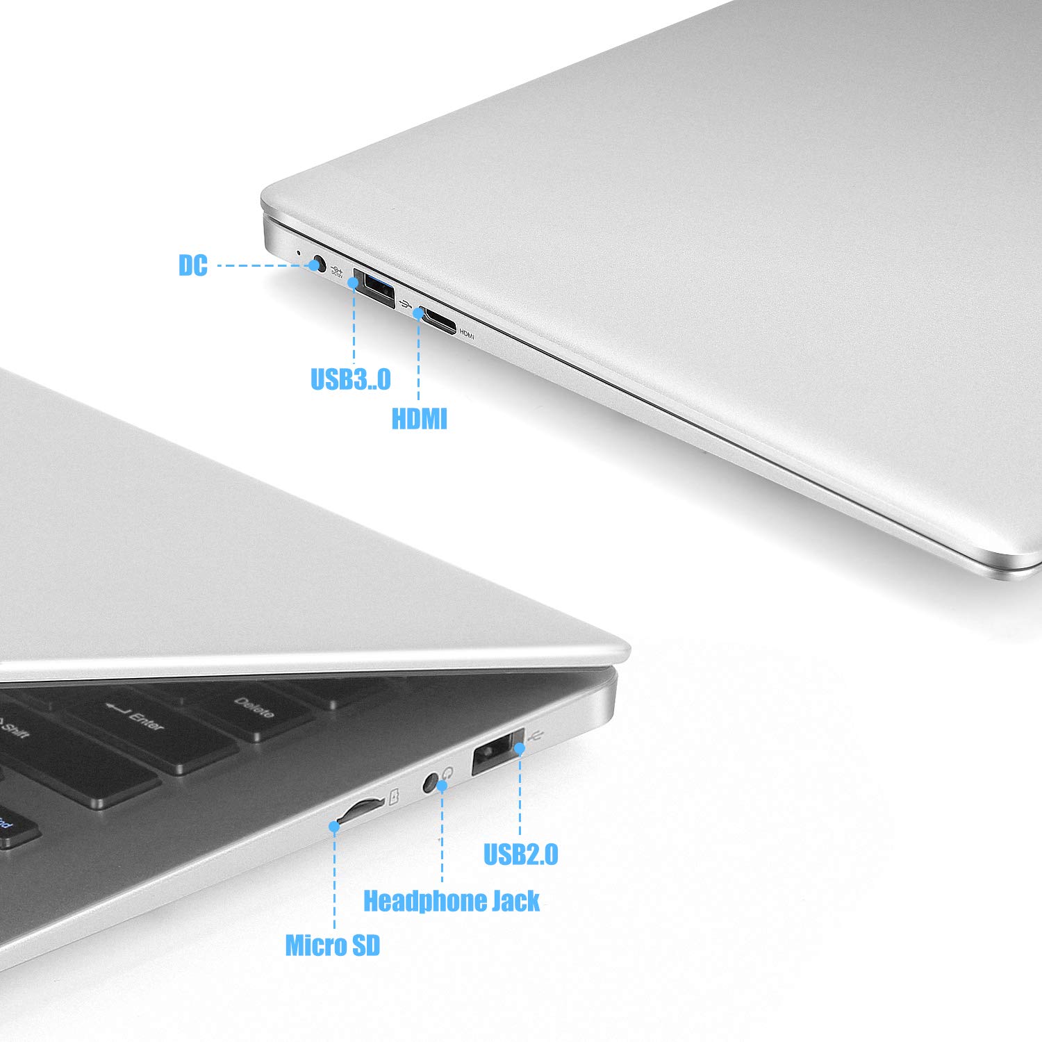 14 inch Laptop Notebook Computer PC, Windows 10 Home 64-bit OS Intel CPU 4GB RAM 64GB Storage, 1366x768 IPS Display 10000 mAh High Battery Life, WiFi Mini HDMI Compatible with Bluetooth