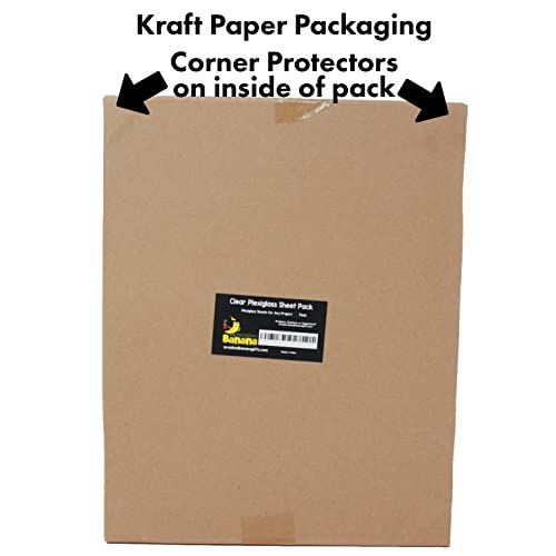 11x14 Plexiglass Quality PET Sheet Panels 5 Pack - 11x14" x .04" - Lightweight Shatterproof Alternative to Glass - for Picture Frame, DIY Projects, Signs, Sneeze Guards, Railing Guards, Pet Barriers