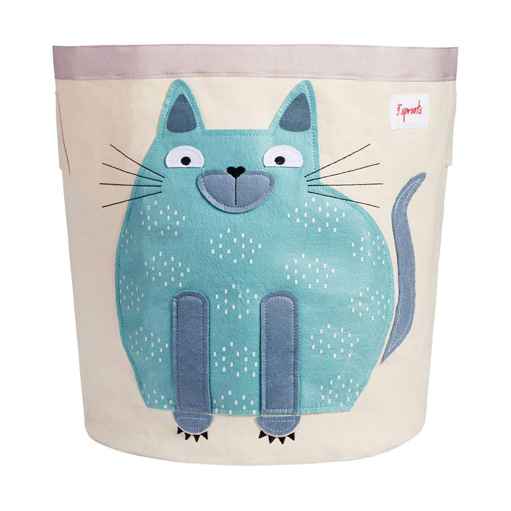 3 Sprouts UBNSNO Canvas Storage Bin Laundry and Toy Basket for Baby Toddlers and Kids, Owl and Cat
