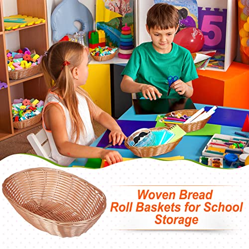 24 Pack Plastic Oval Basket Small Fruit Bread Basket Food Storage Basket Bin for Gifts Empty Home Kitchen Restaurant Food Serving Storage Display Decor