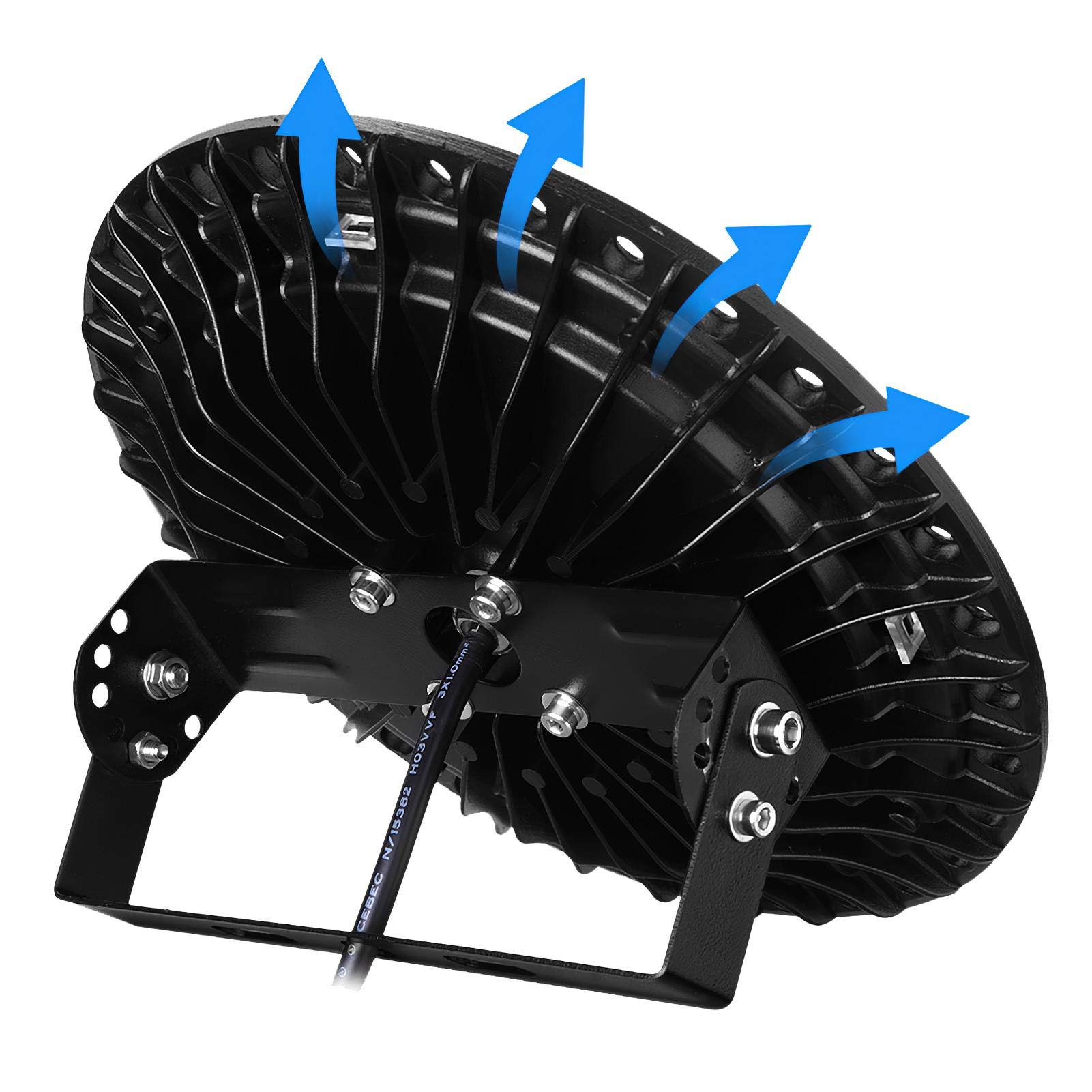 100W UFO LED High Bay Light, 6000-6500K Cool White LED Workshop Light, Ultra Thin Factory Warehouse LED Industrial Lighting, IP65 Waterproof Commercial Bay Lighting for Garage Factory Gym