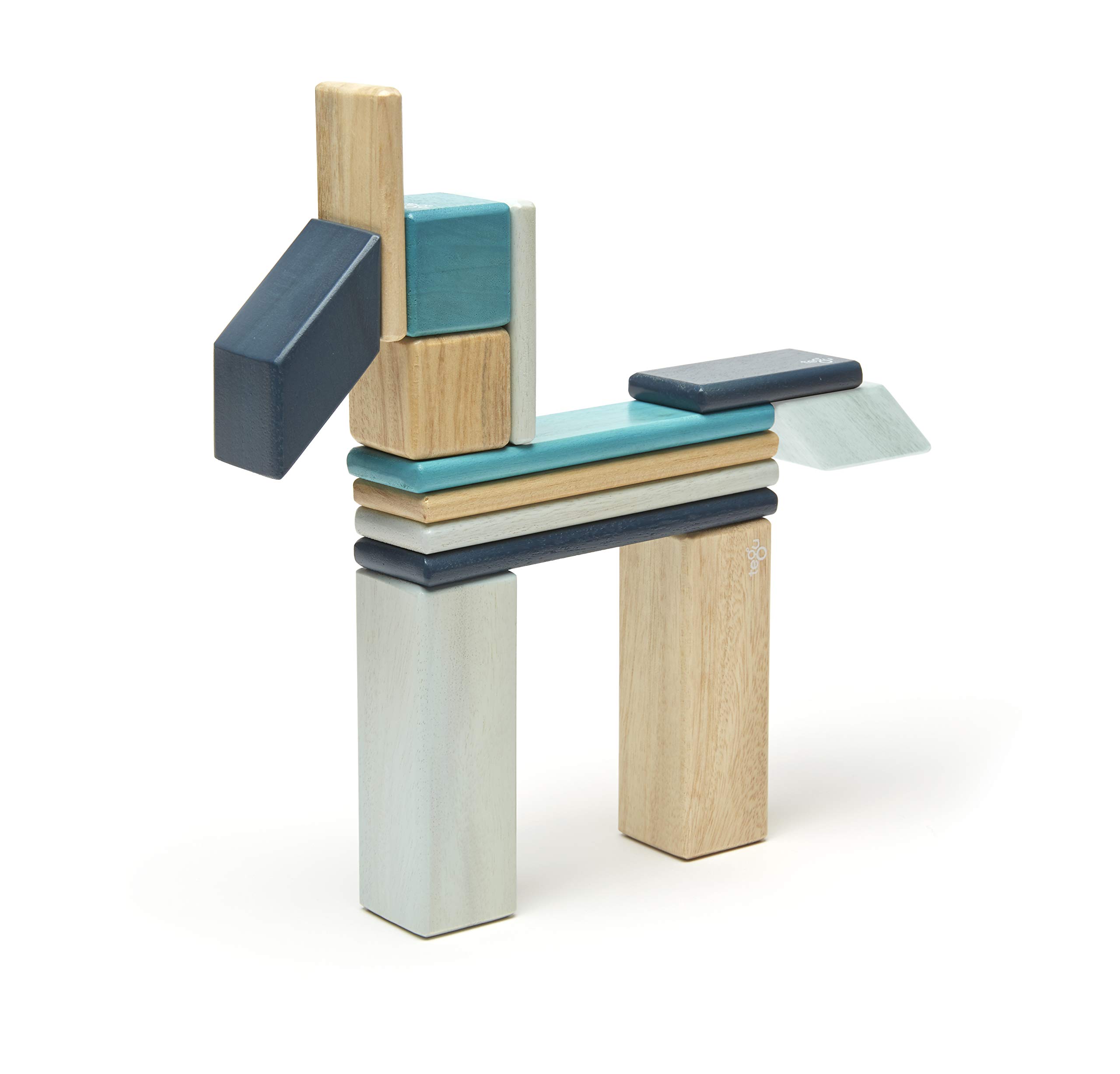 14 Piece Tegu Magnetic Wooden Block Set, Blues