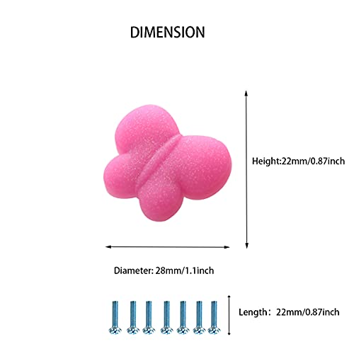 CcHhyyt Soft Rubber Butterfly Shell Heart Shape Knobs for Kids Girls Boys Cabinet Handle pulls Drawer Knobs for Kids Room Cabinets Closets Toy Organizer Box Bookcase 6pcs/Set (Pink Butterfly)