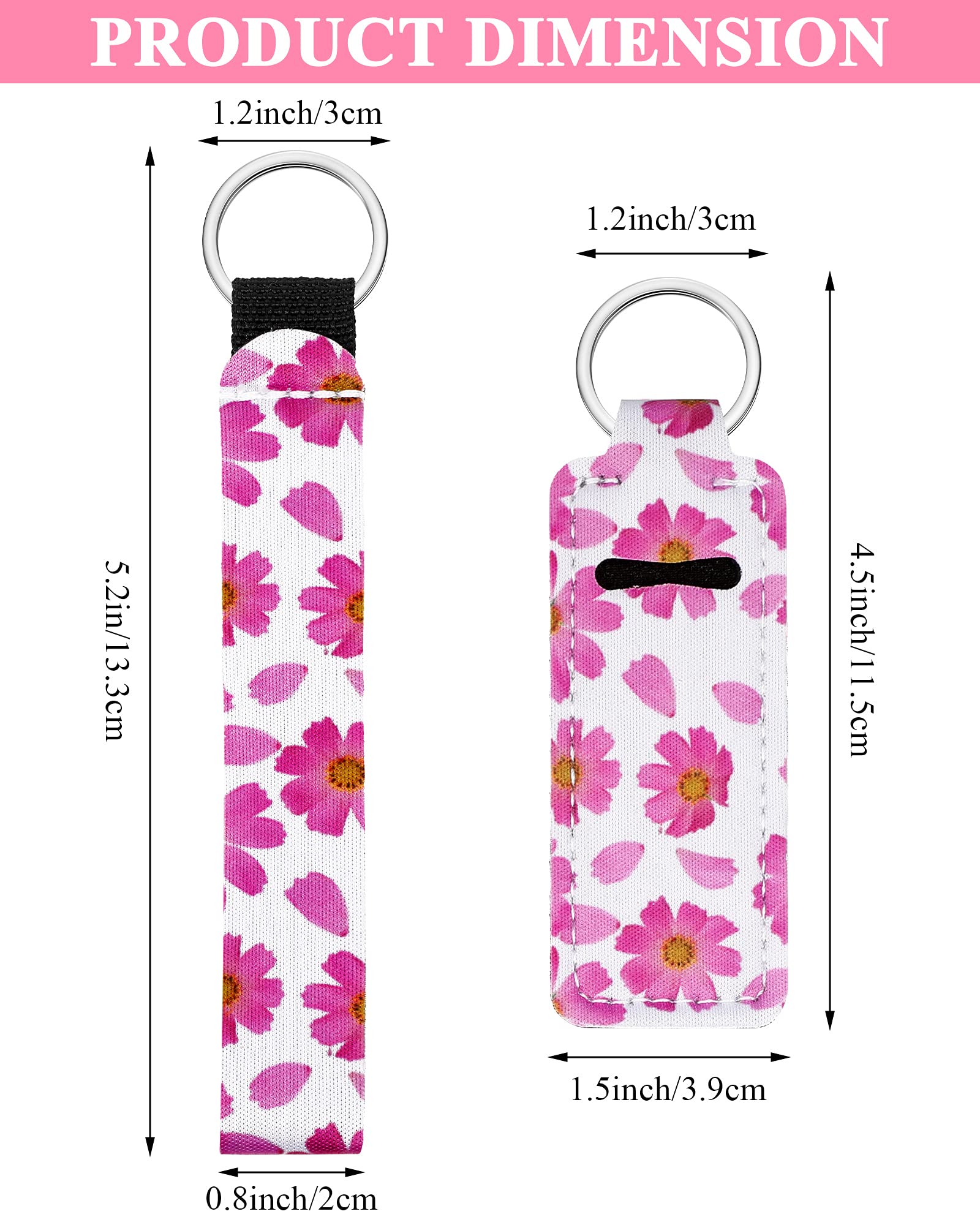 40 Pieces Lipstick Holder Keychain Wrist Lanyard Set Clip-on Sleeve Lipstick Pouch Lip Balm Keyring Holder Protective Cases with Rings for Women Travel Accessories, Assorted Styles